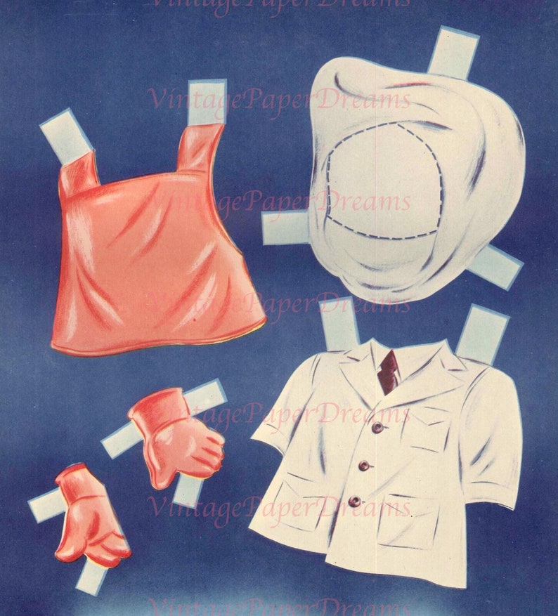 Vintage Paper Doll Printable PDF little Doctor Paper Dolls 40s 1940s ...