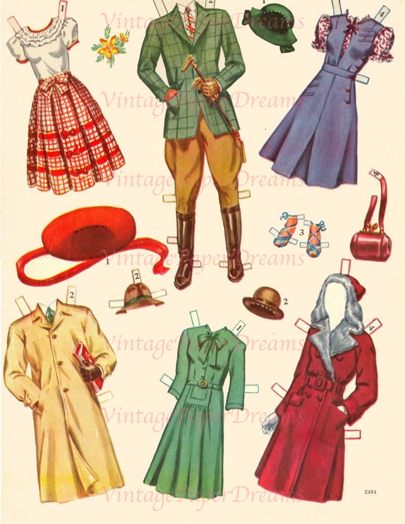 Vintage Paper Doll Printable PDF • teenage Paper Dolls • 40s 1940s ...
