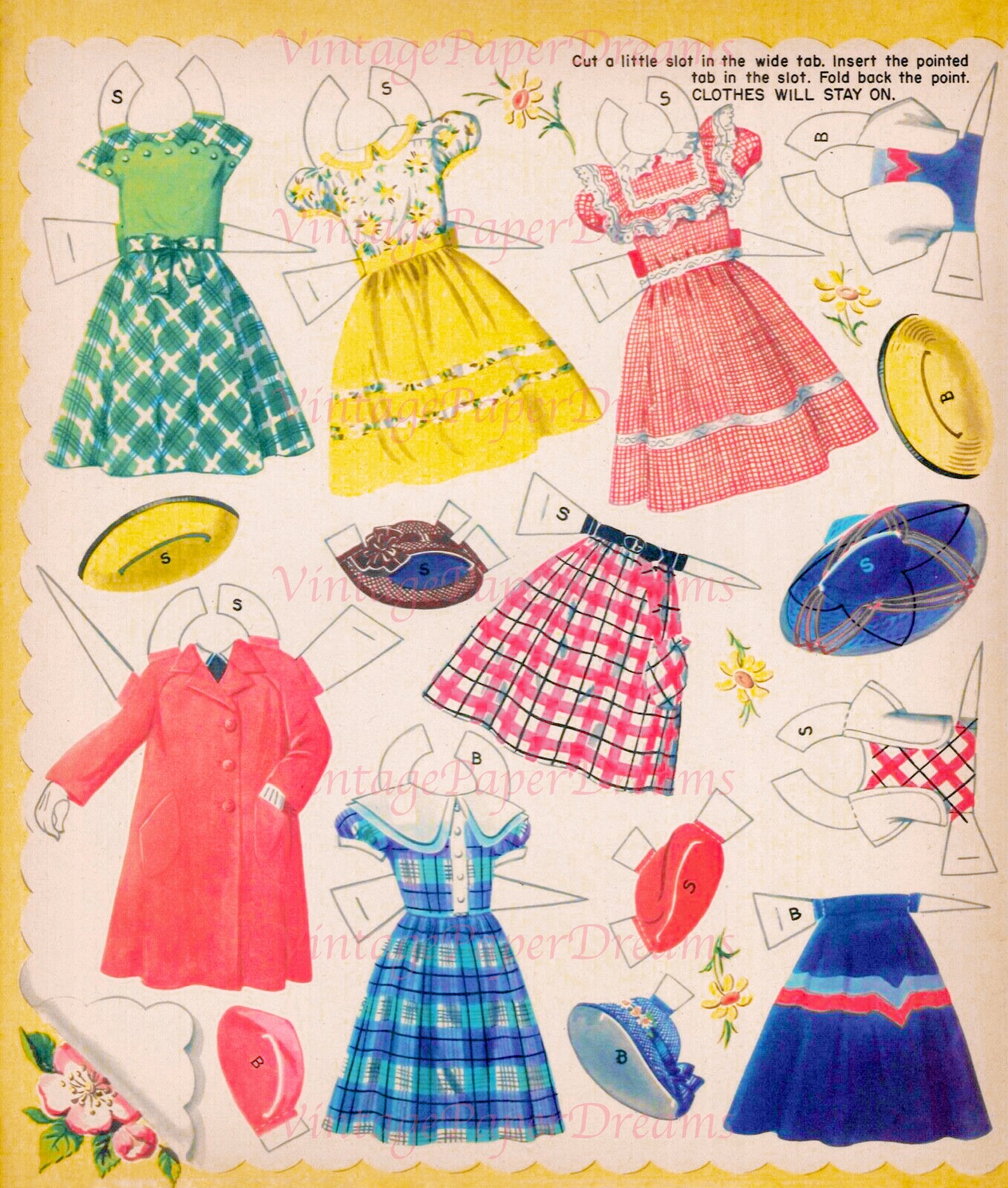 Vintage Paper Doll Printable PDF happy Birthday Paper Doll 50s 1950s ...