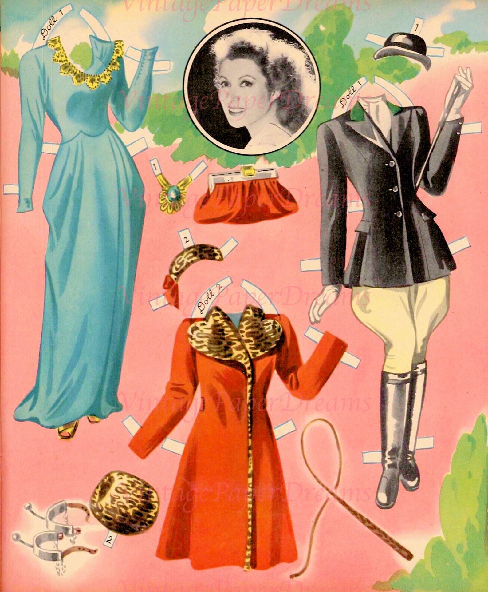 Vintage Paper Doll Printable PDF greer Garson Paper Doll 40s 1940s ...