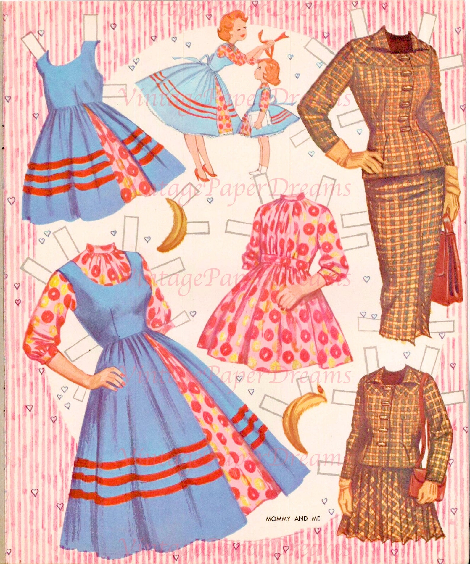 Vintage Paper Doll Printable PDF • Mother Daughter Paper Dolls • 50s ...