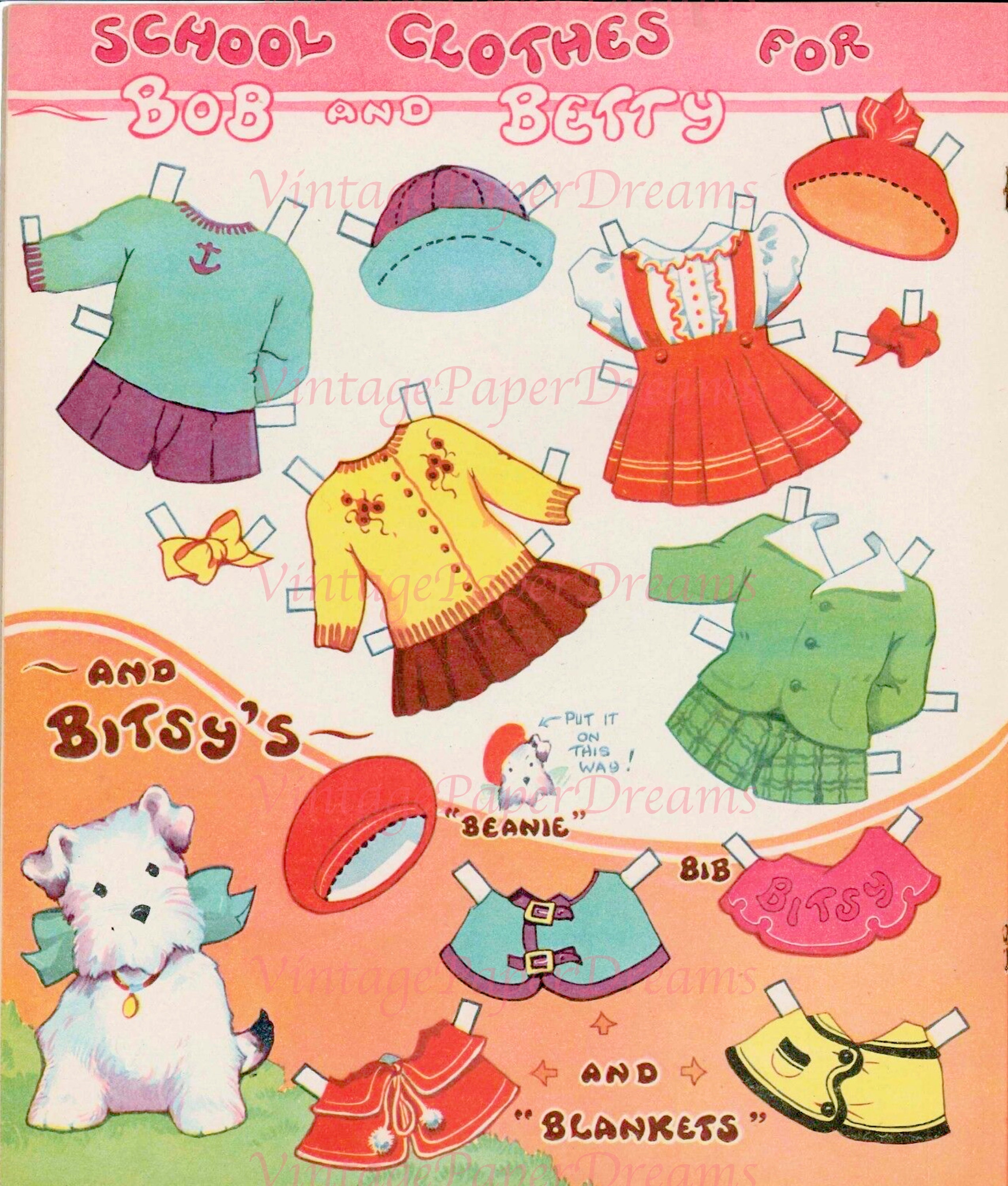 Vintage Paper Doll Printable PDF • Bob & Betty Paper Doll • 40s 1940s ...