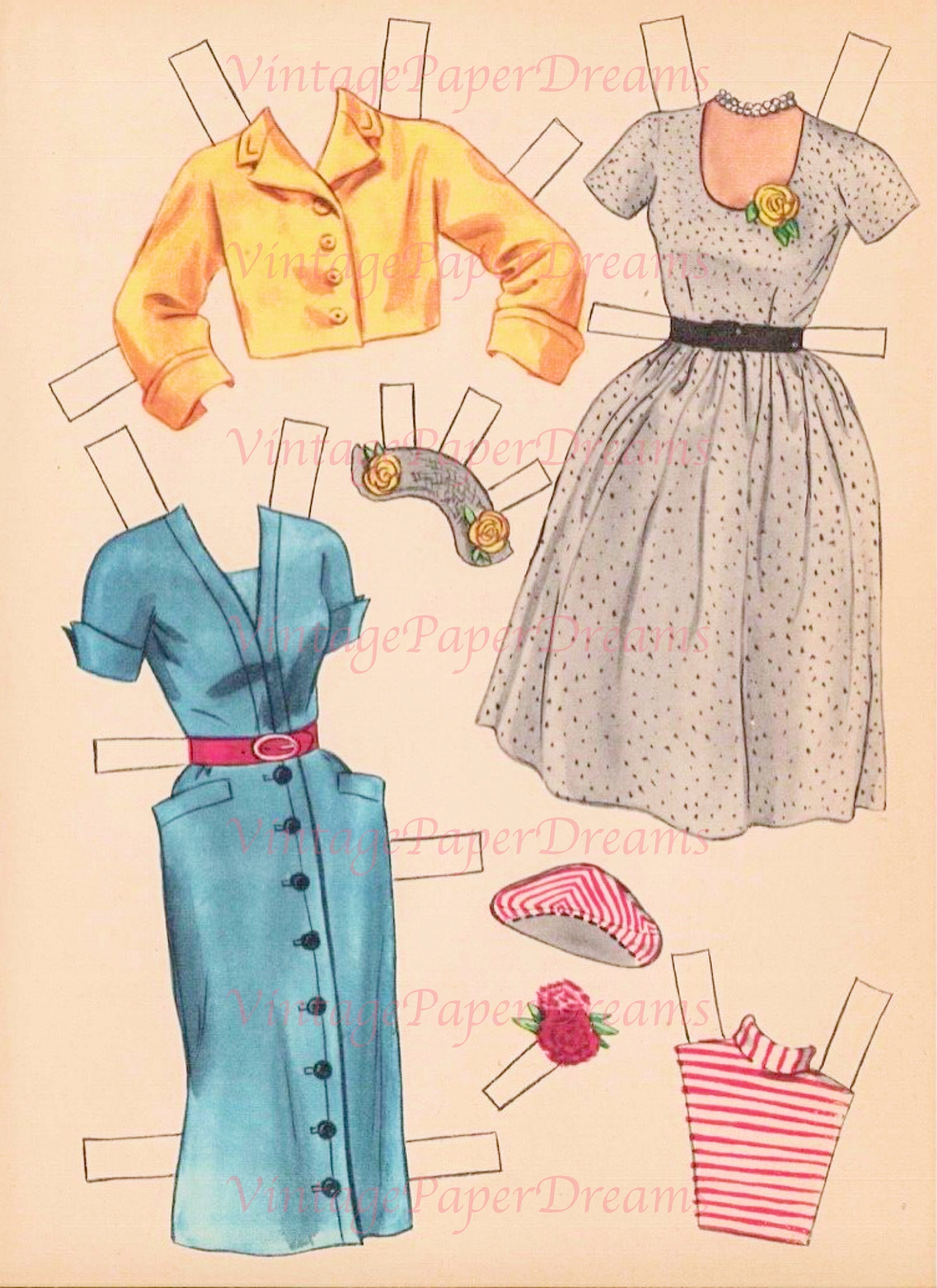 Vintage Paper Doll Printable PDF doris Day Paper Doll 1954 50s 1950s ...