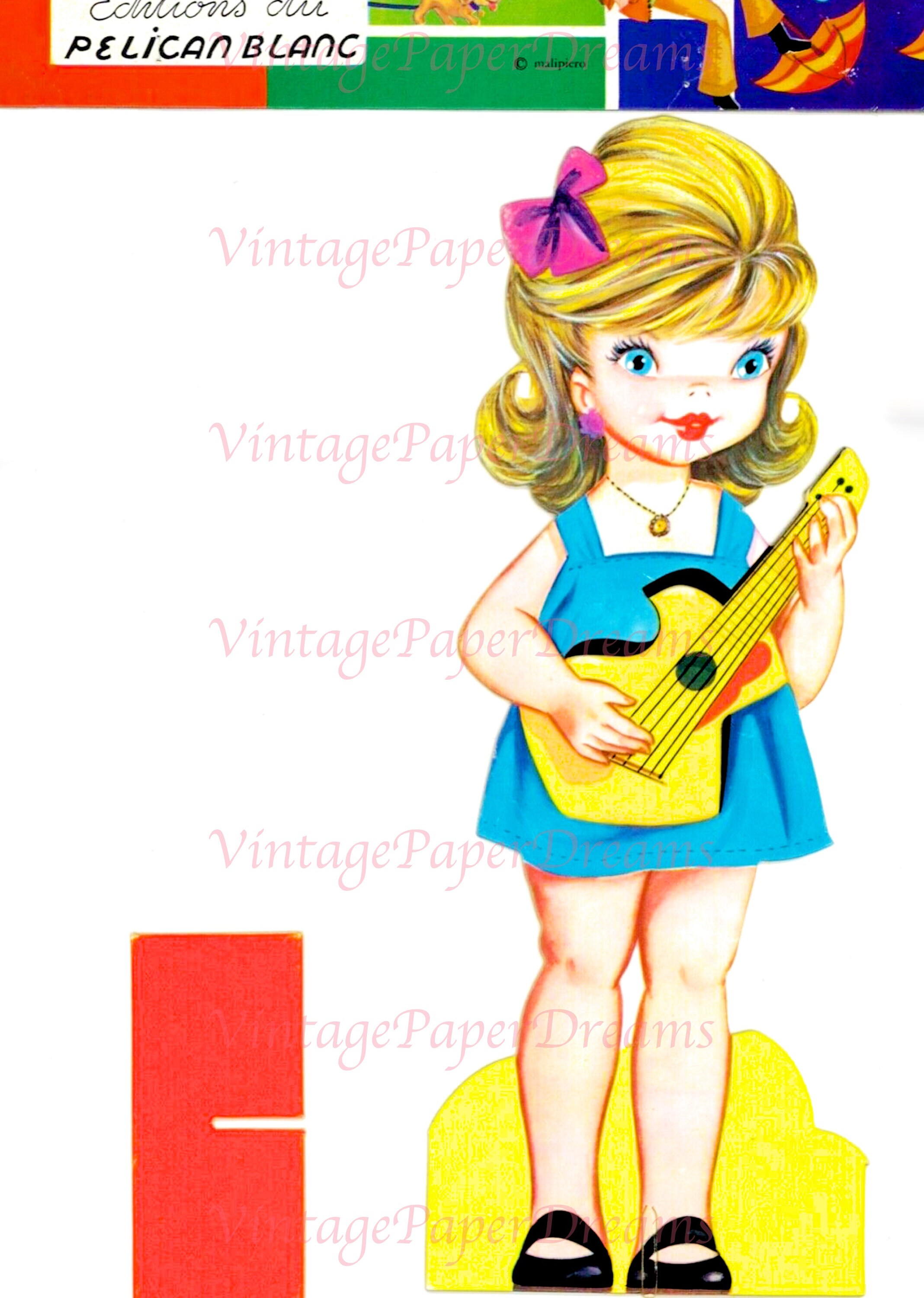 Vintage Paper Doll Printable PDF French Paper Doll 60s 1960s Paper Doll ...