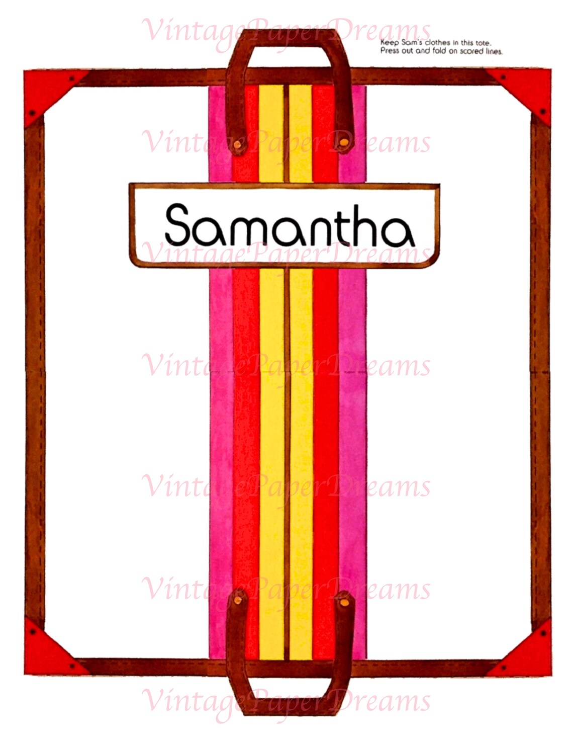 Vintage Paper Doll Printable PDF • simply Sam Paper Doll • 70s 1970s ...
