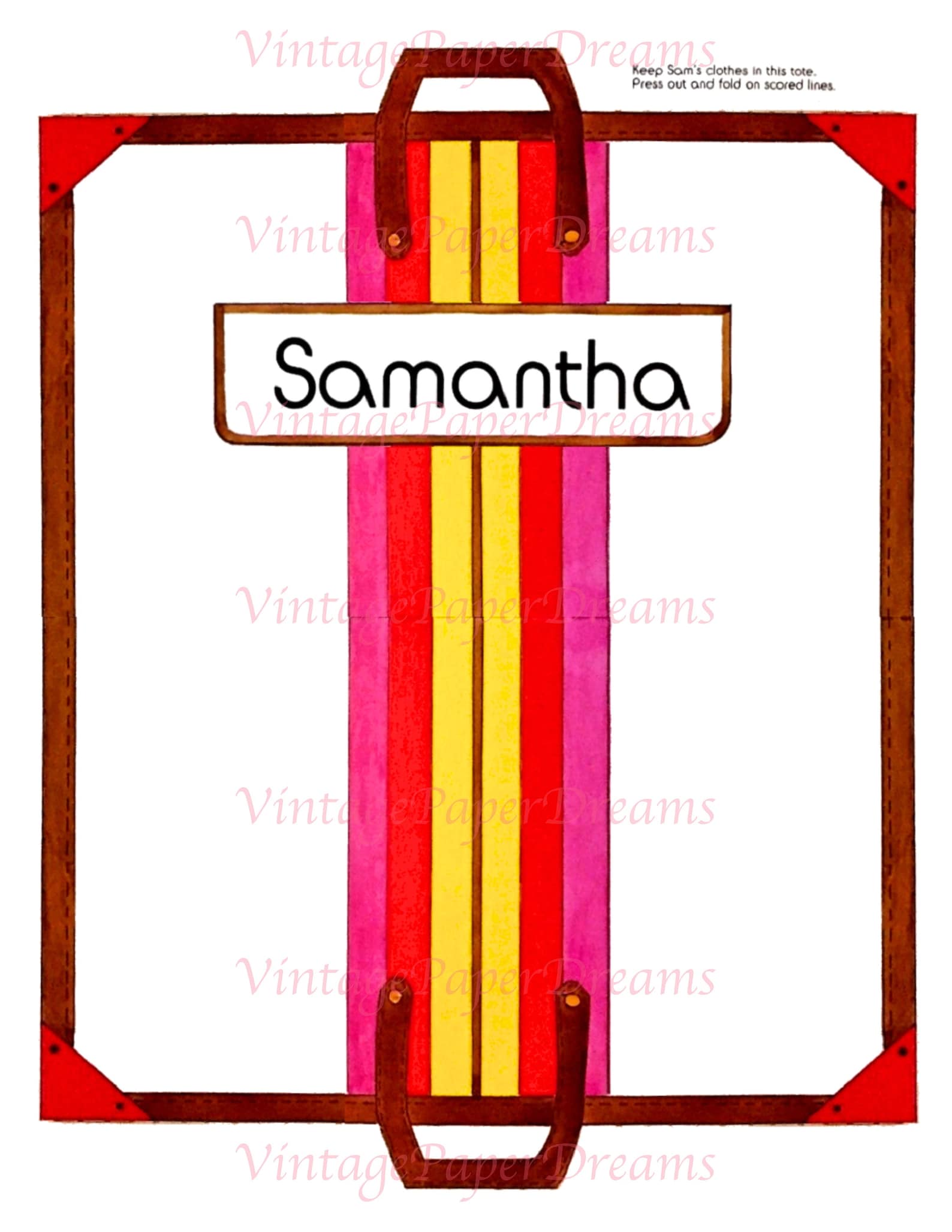 Vintage Paper Doll Printable PDF simply Sam Paper Doll 70s - Etsy