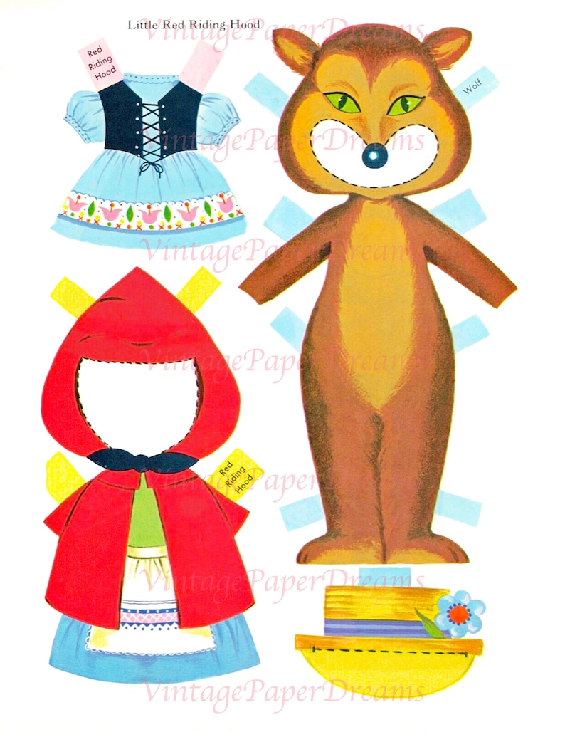 Vintage Paper Doll Printable PDF JPEG Magicfairy Tale Paper Doll 60s ...