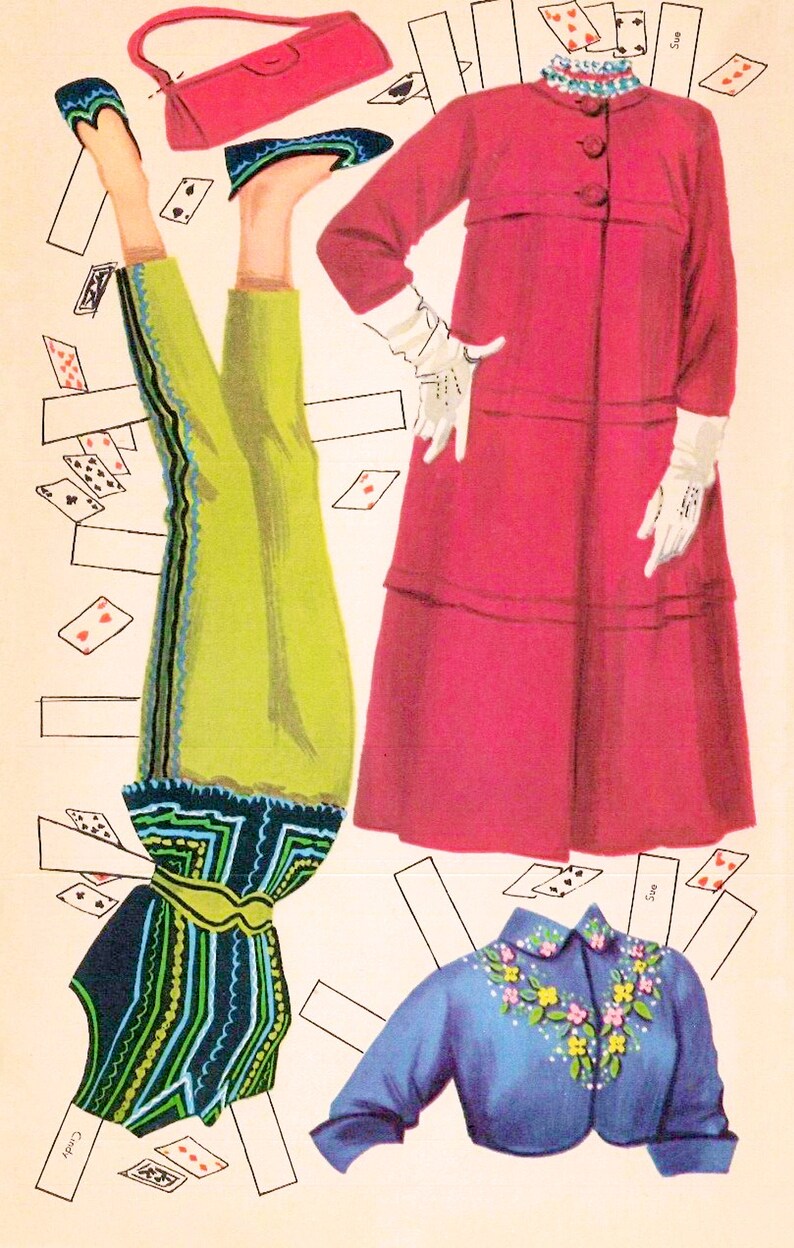 Vintage Paper Doll Printable PDF Teen Paper Doll 60s 1960s Brunette ...