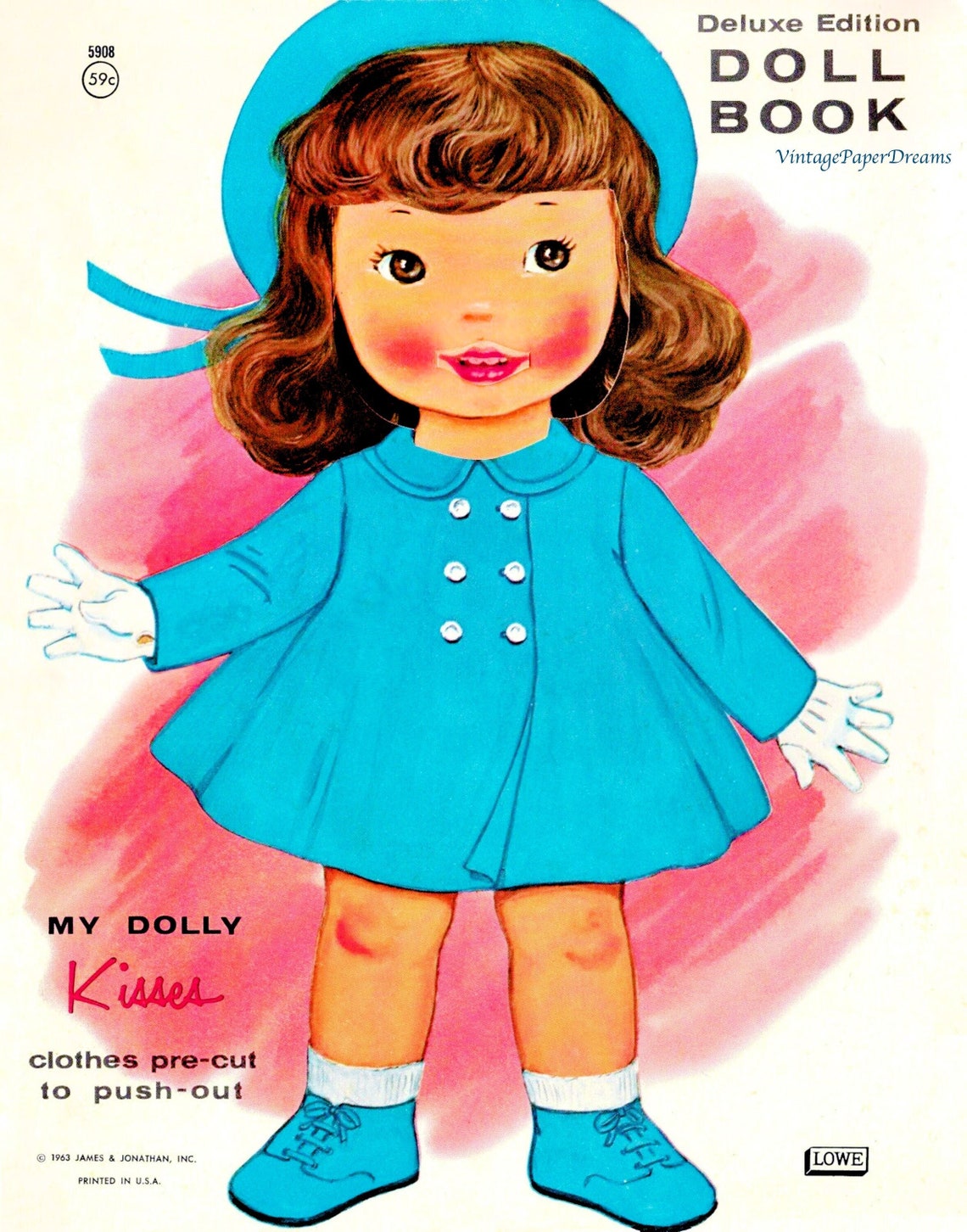 Vintage Paper Doll Printable PDF My Dolly Kisses Paper Doll - Etsy