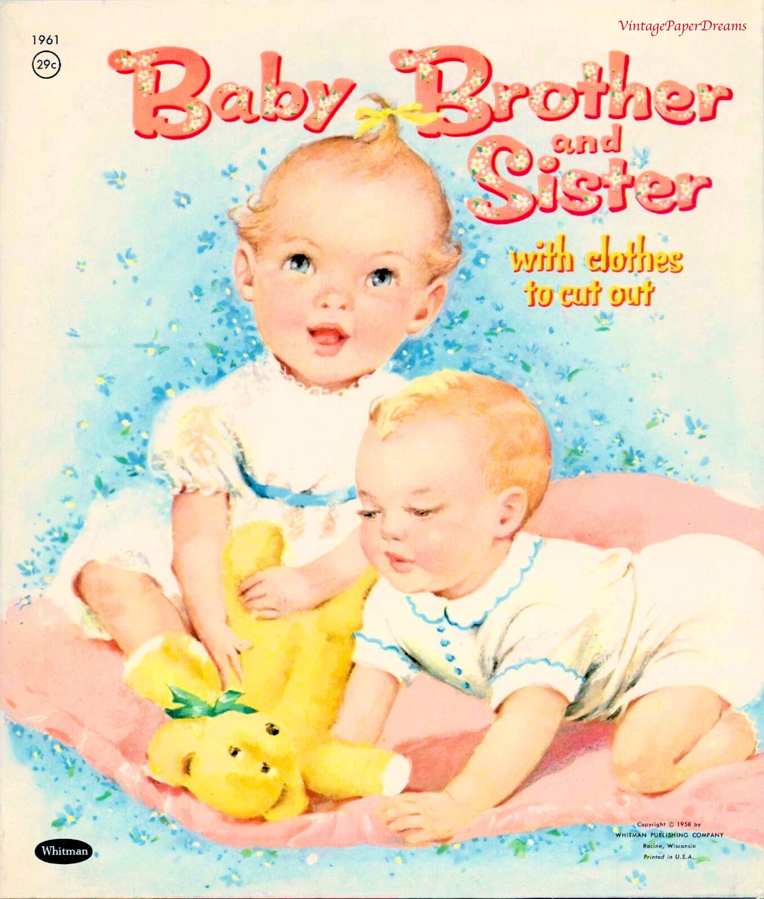 Vintage Paper Doll Printable PDF baby Sister Brother Paper - Etsy Canada