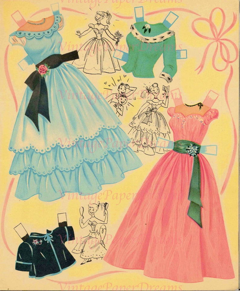 Vintage Paper Doll Printable PDF best Friends Paper Dolls - Etsy