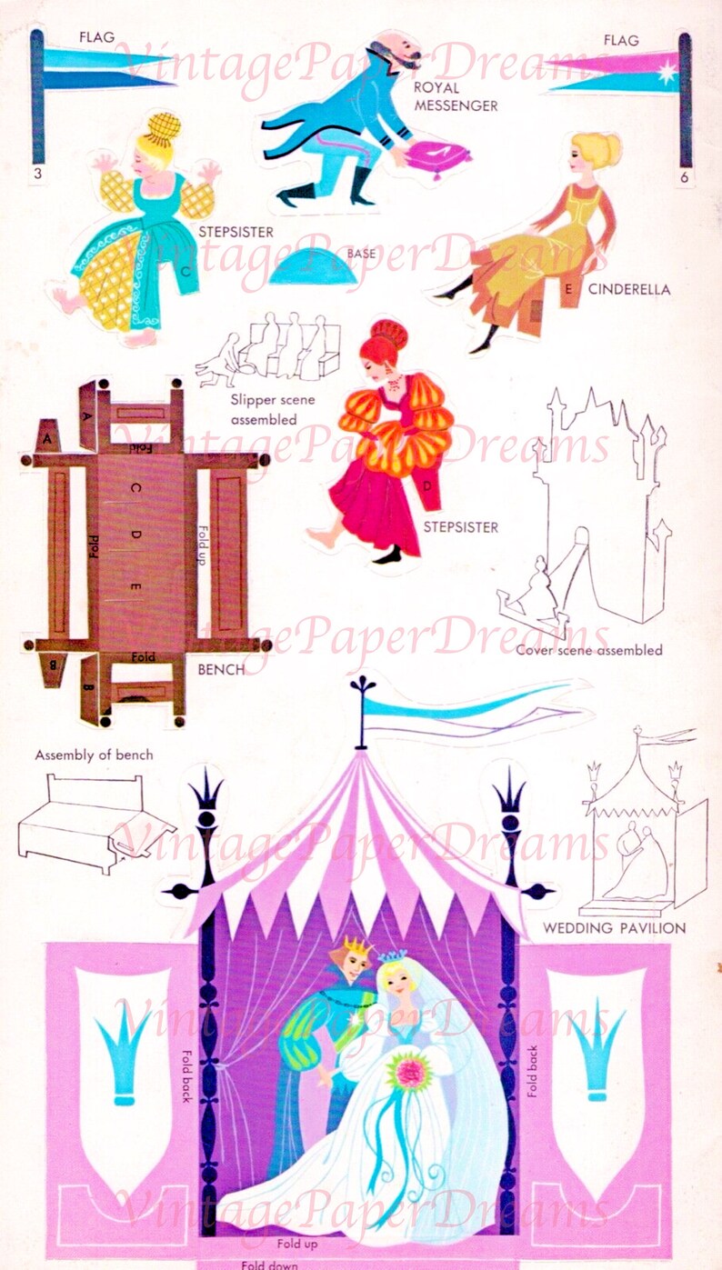 Vintage Paper Doll Printable PDF • Cinderella Paper Doll • 60s 1960s ...