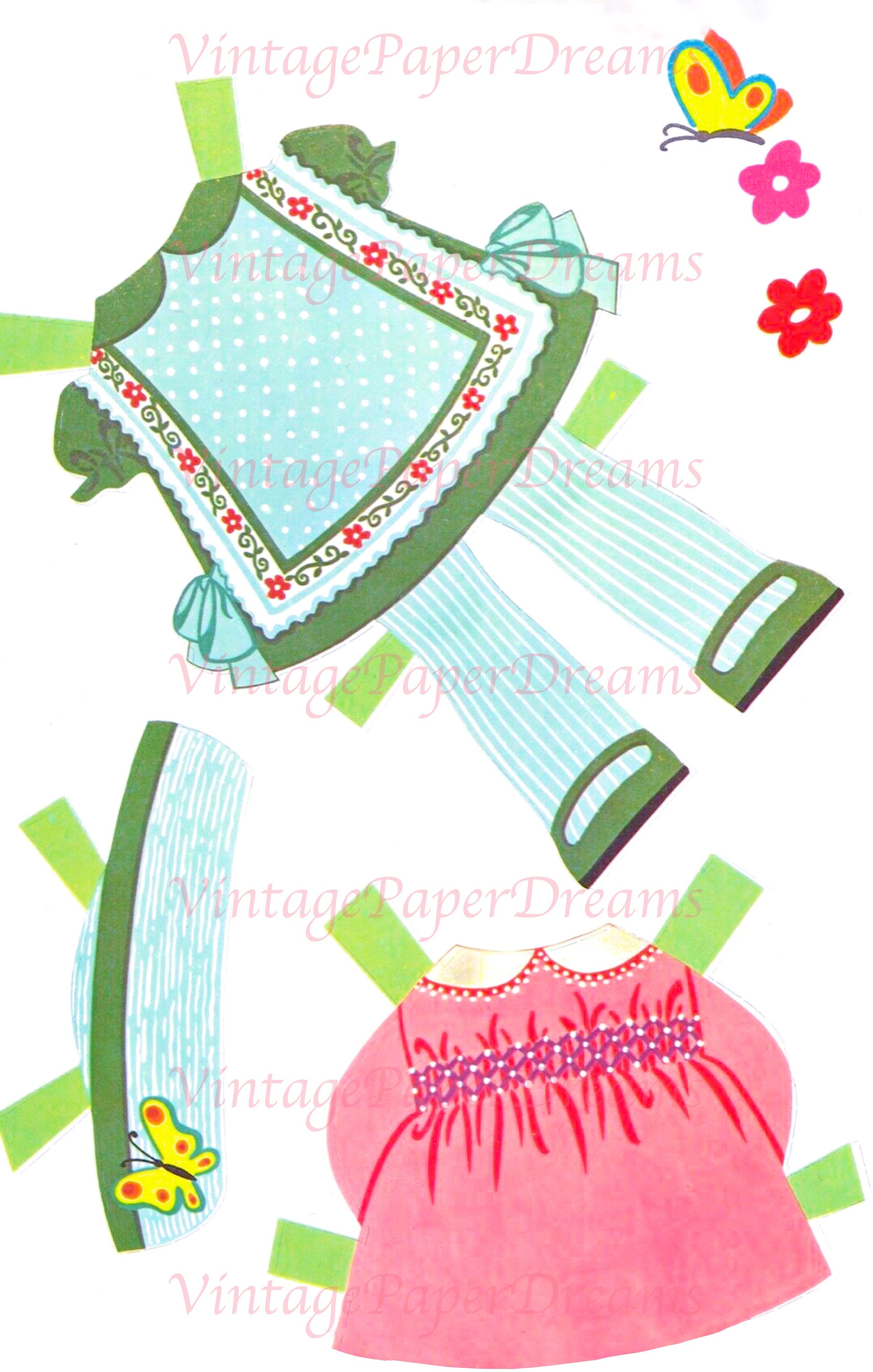 Vintage Paper Doll Printable PDF dress Me Paper Dolls 70s - Etsy