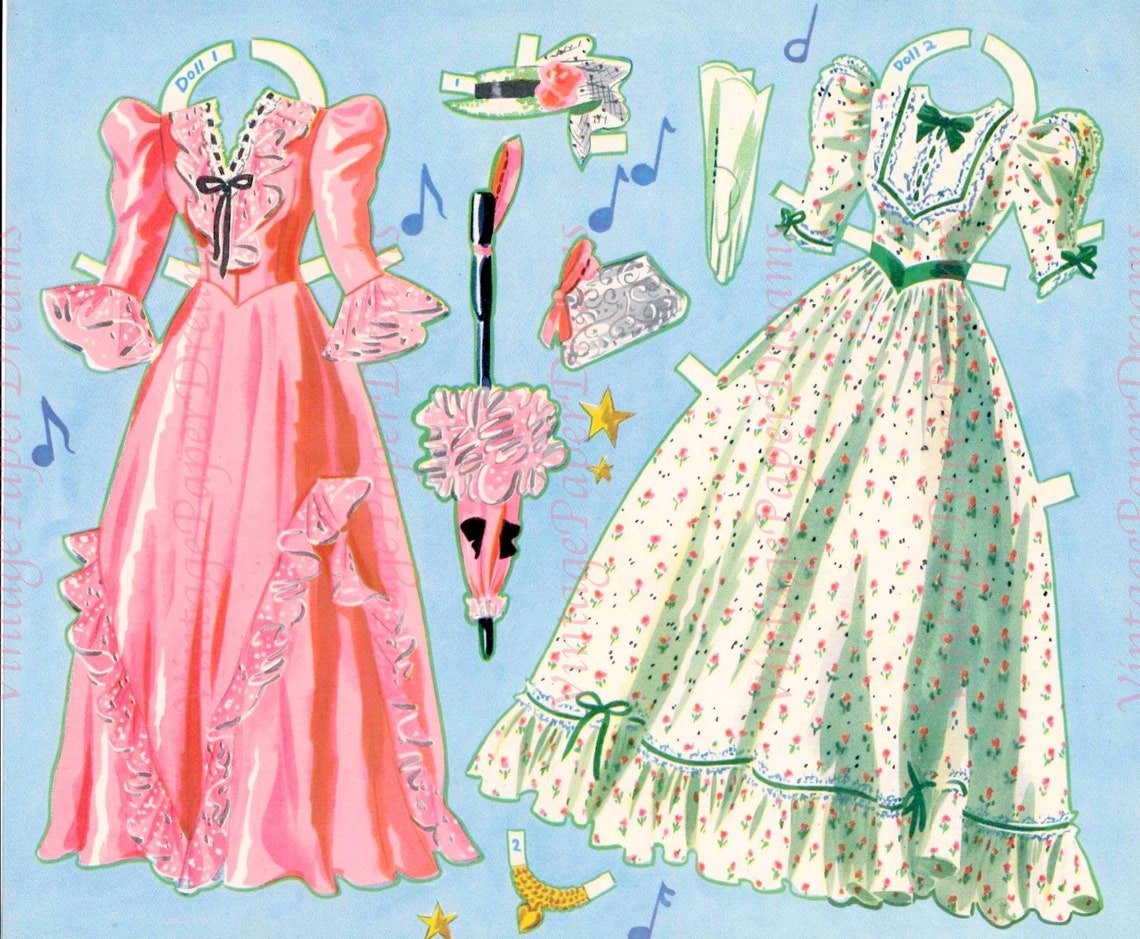 Vintage Paper Doll Printable PDF deanna Durbin Paper Doll - Etsy