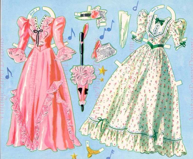 Vintage Paper Doll Printable Pdf Deanna Durbin Paper Doll 40s 1940s
