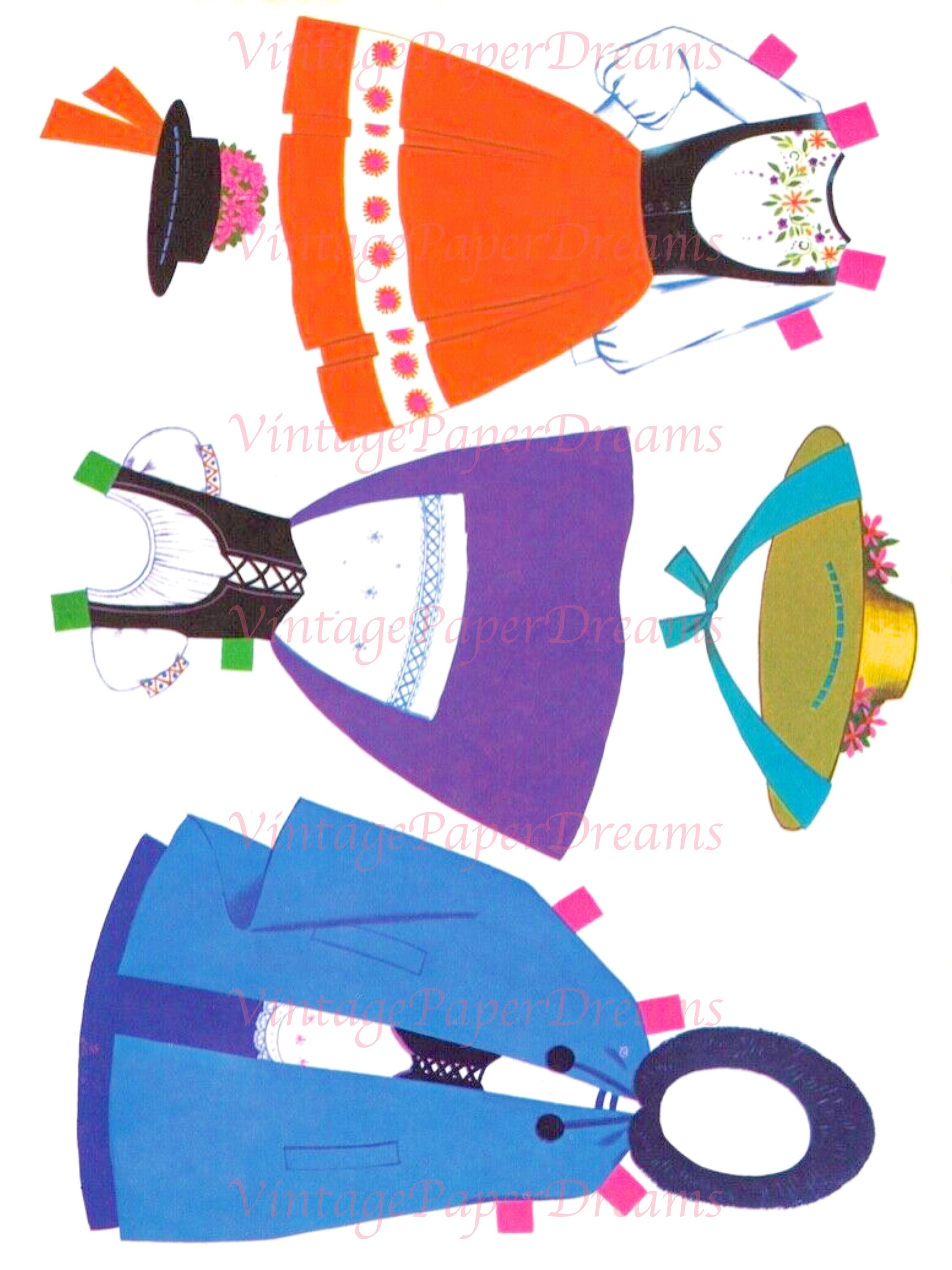 Vintage Paper Doll Printable PDF JPEG Heidi Paper Doll 70s 1970s Paper Doll Pattern Digital ...