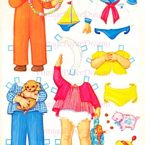 Vintage Paper Doll Printable PDF • baby Paper Doll • 70s 1970s Paper ...