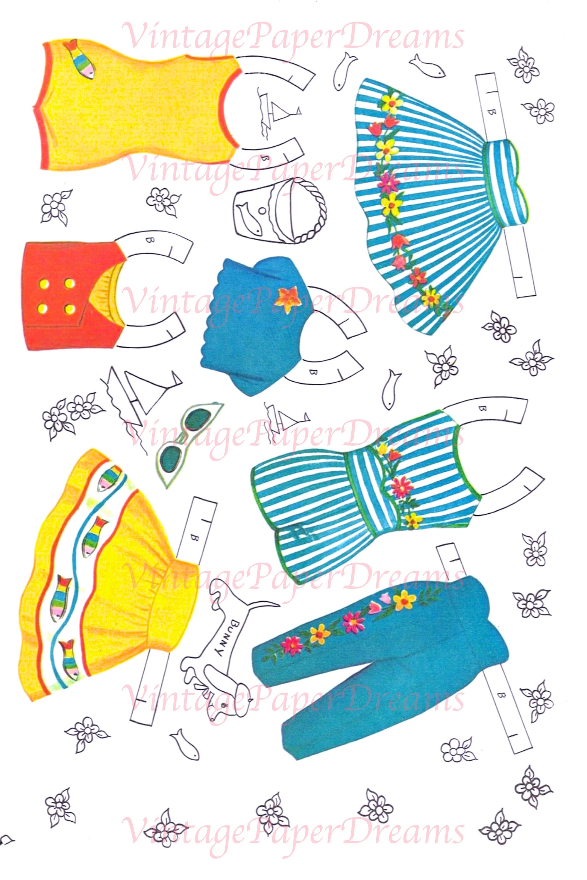 Vintage Paper Doll Printable PDF Little Girl Paper Dollies - Etsy