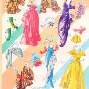 Vintage Paper Doll Printable PDF • dancing Glamour Girls Paper Dolls ...