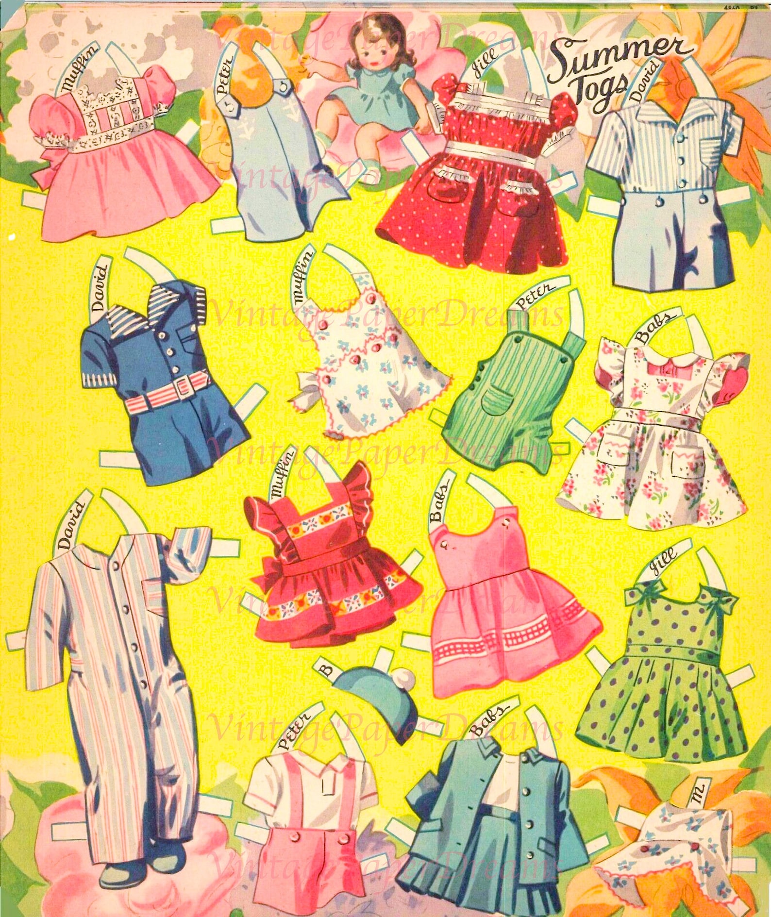 Vintage Paper Doll Printable PDF baby Mine Paper Doll 40s - Etsy