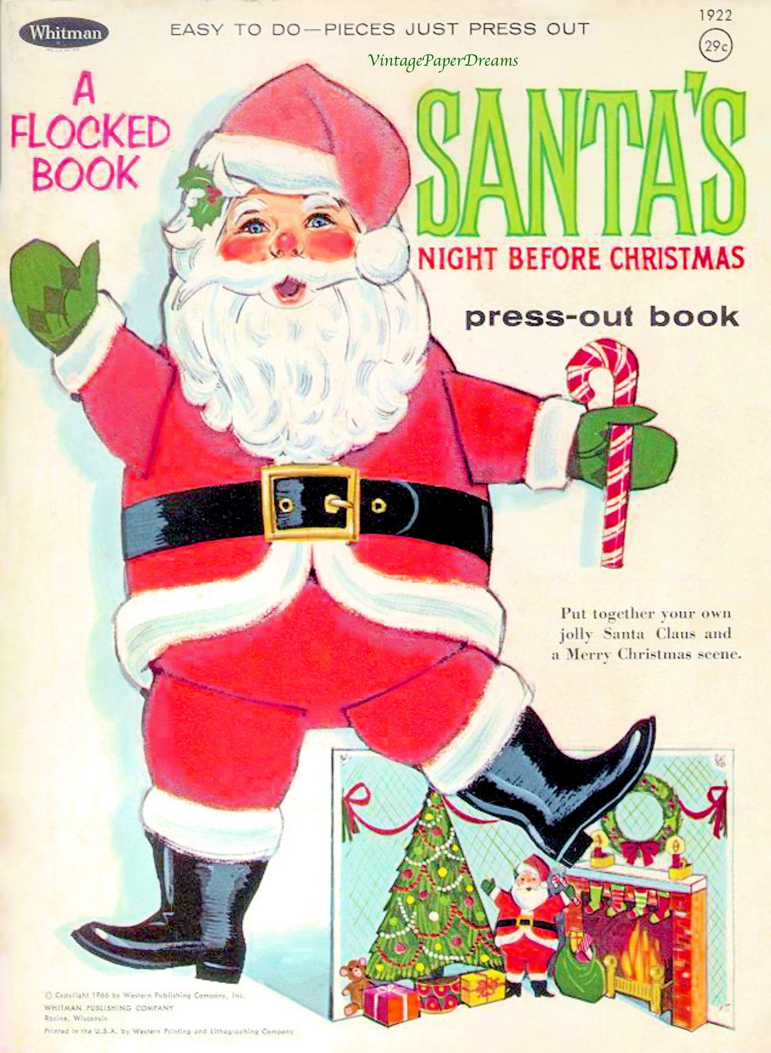 Vintage Christmas Activity Book Printable PDF • Santa's Playbook Paper ...