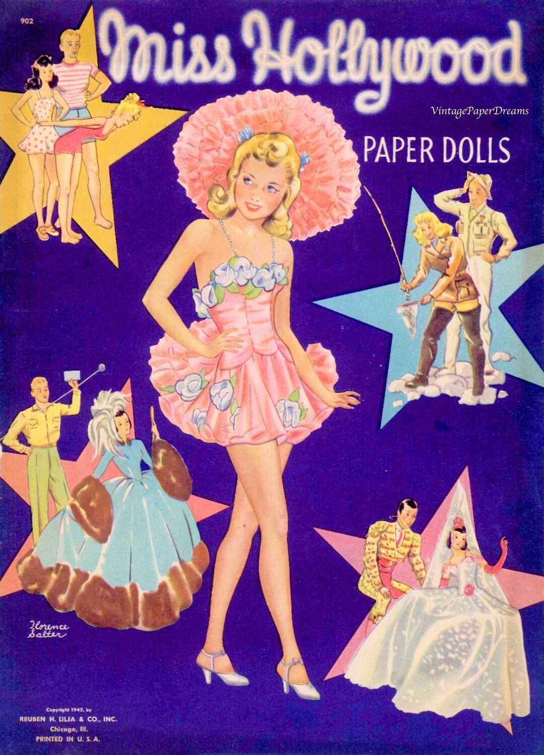 Vintage Paper Doll Printable PDF • miss Hollywood Paper Doll • 40s ...