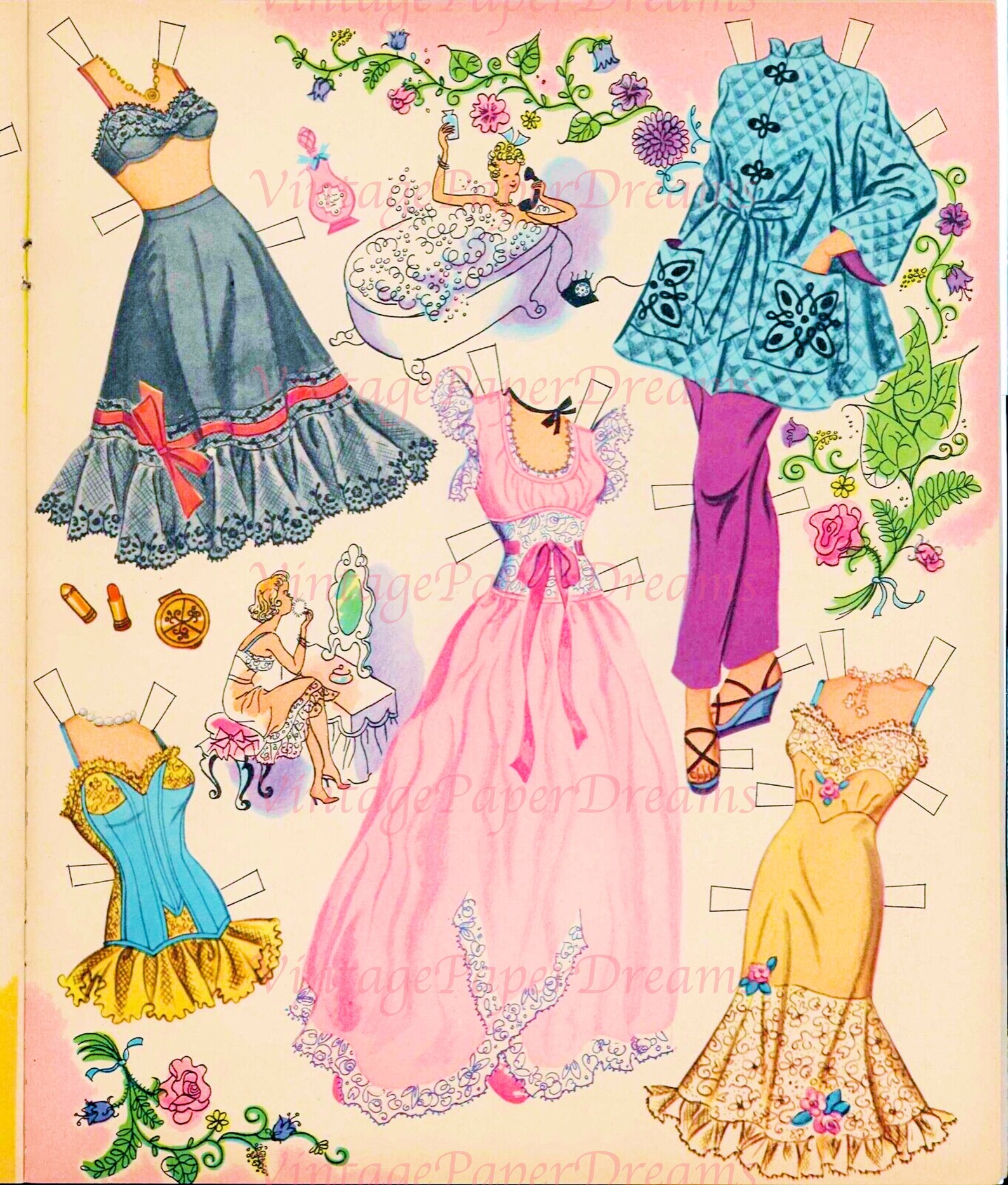 Vintage Paper Doll Printable PDF • june Allyson Paper Doll • 50s 1950s ...