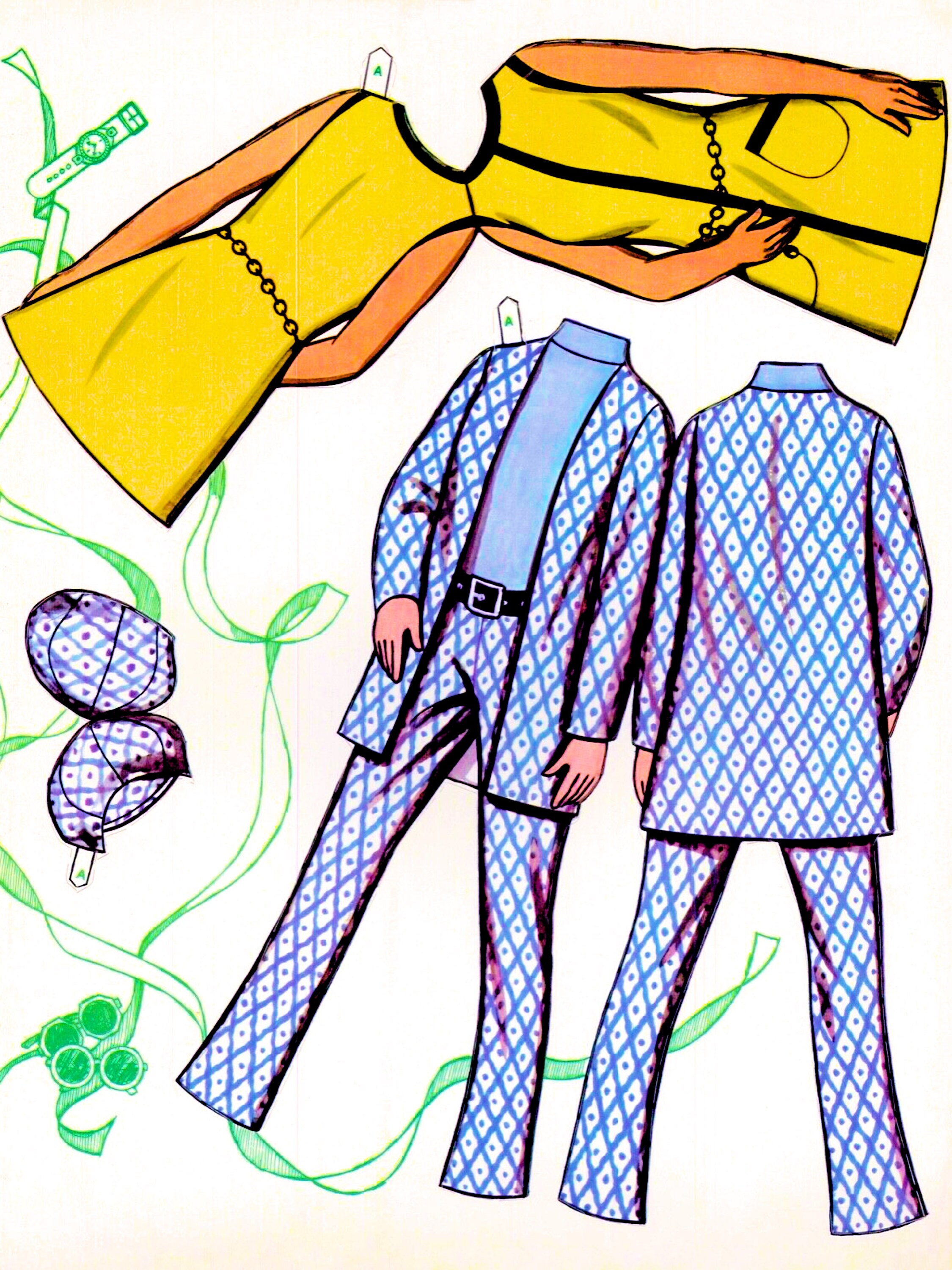 Vintage Paper Doll Printable PDF brunette Fashion Doll 70s 1970s Paper ...