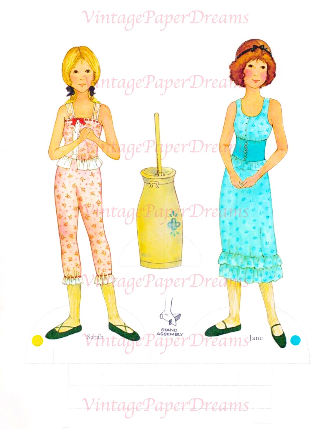 Vintage Paper Doll Printable PDF Early America Paper Dolls - Etsy