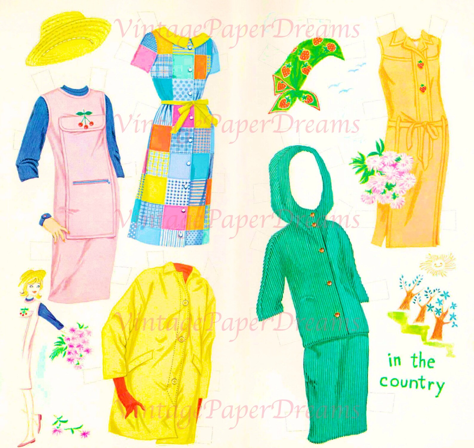 Vintage Paper Doll Printable PDF • school Girl Tammy Paper Doll • 60s ...