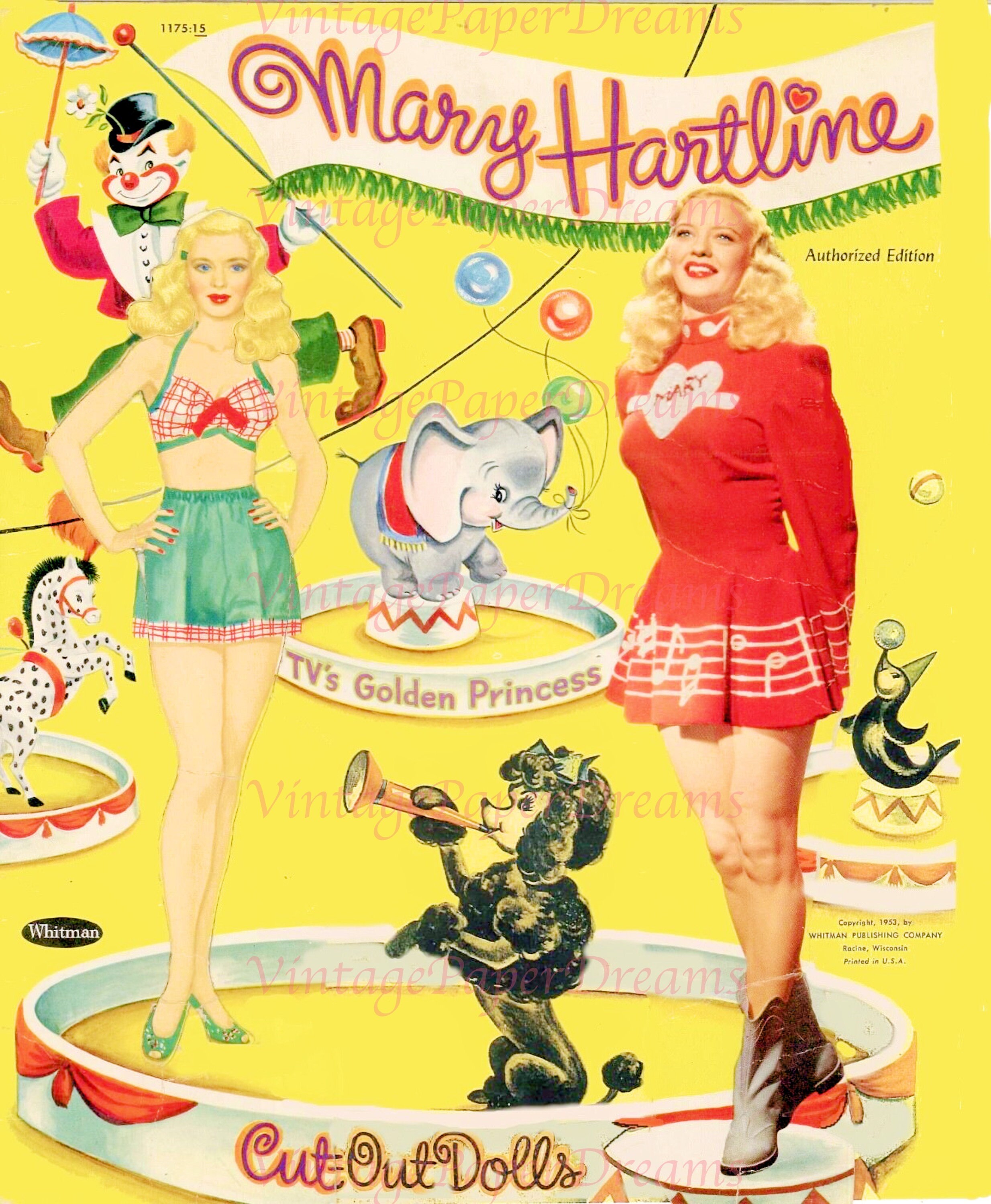 Vintage Paper Doll Printable PDF mary Hartline Paper Doll JPEG 50s ...