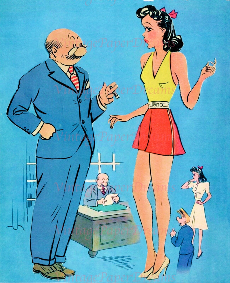 Vintage Comic Book Art Printable PDF • tillie the Toiler Paper Dolls ...