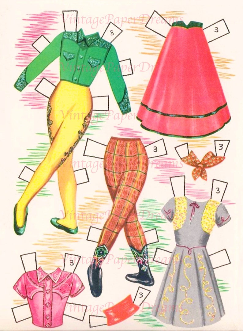 Vintage Paper Doll Printable PDF ballet Ballerina Paper Doll 50s 1950s ...