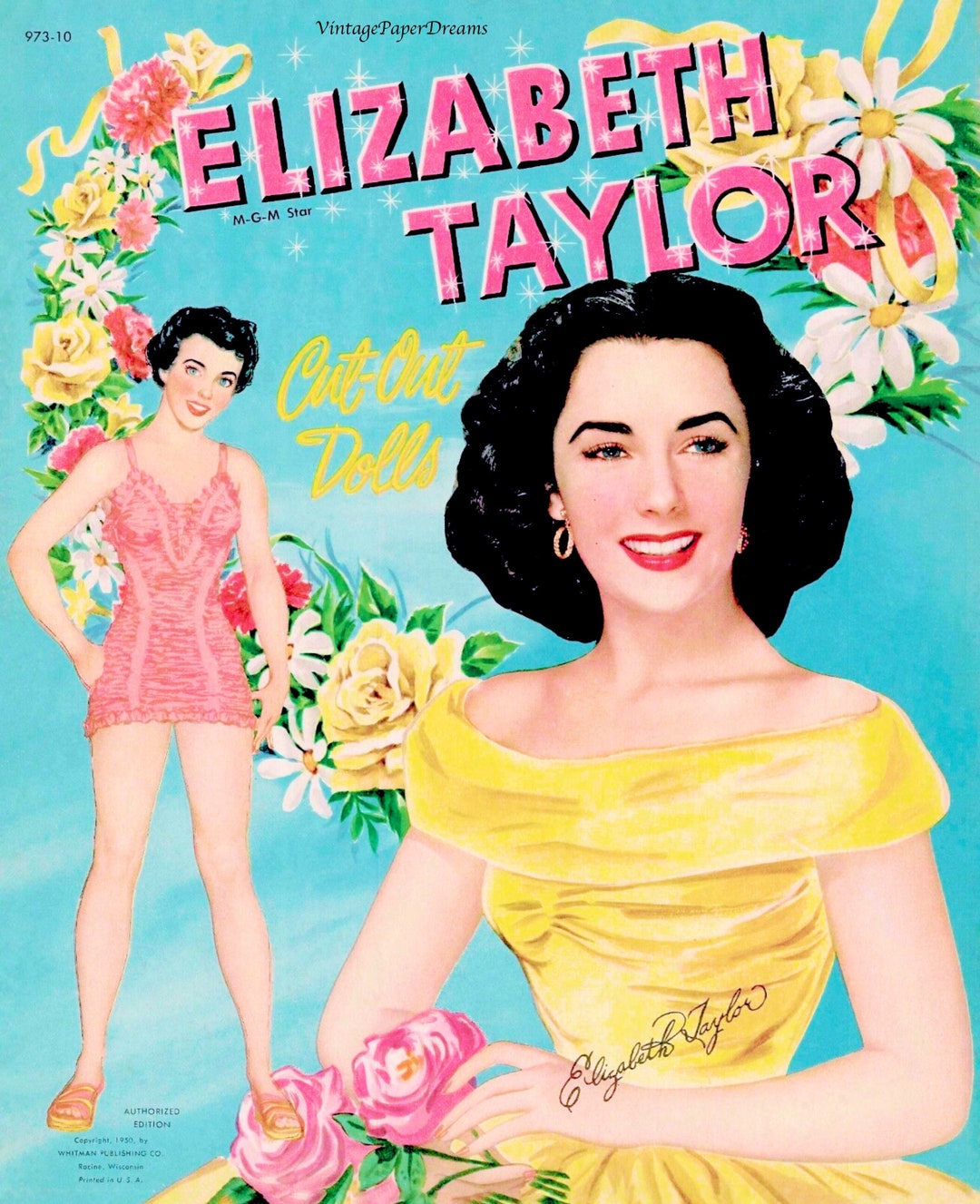 Vintage Paper Doll Printable PDF Elizabeth Taylor Paper Doll JPEG 50s vintage-paper-doll-printable-pdf-elizabeth-taylor-paper-doll-jpeg-50s