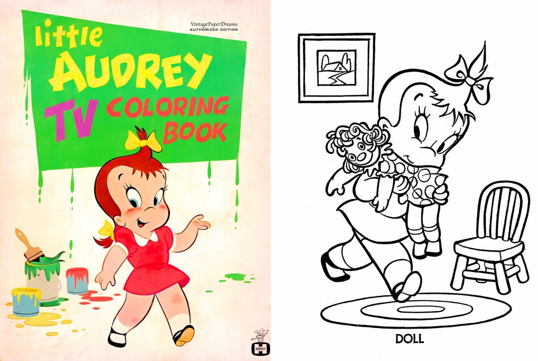Vintage Adult Coloring Book Printable PDF • little Audrey Colouring ...