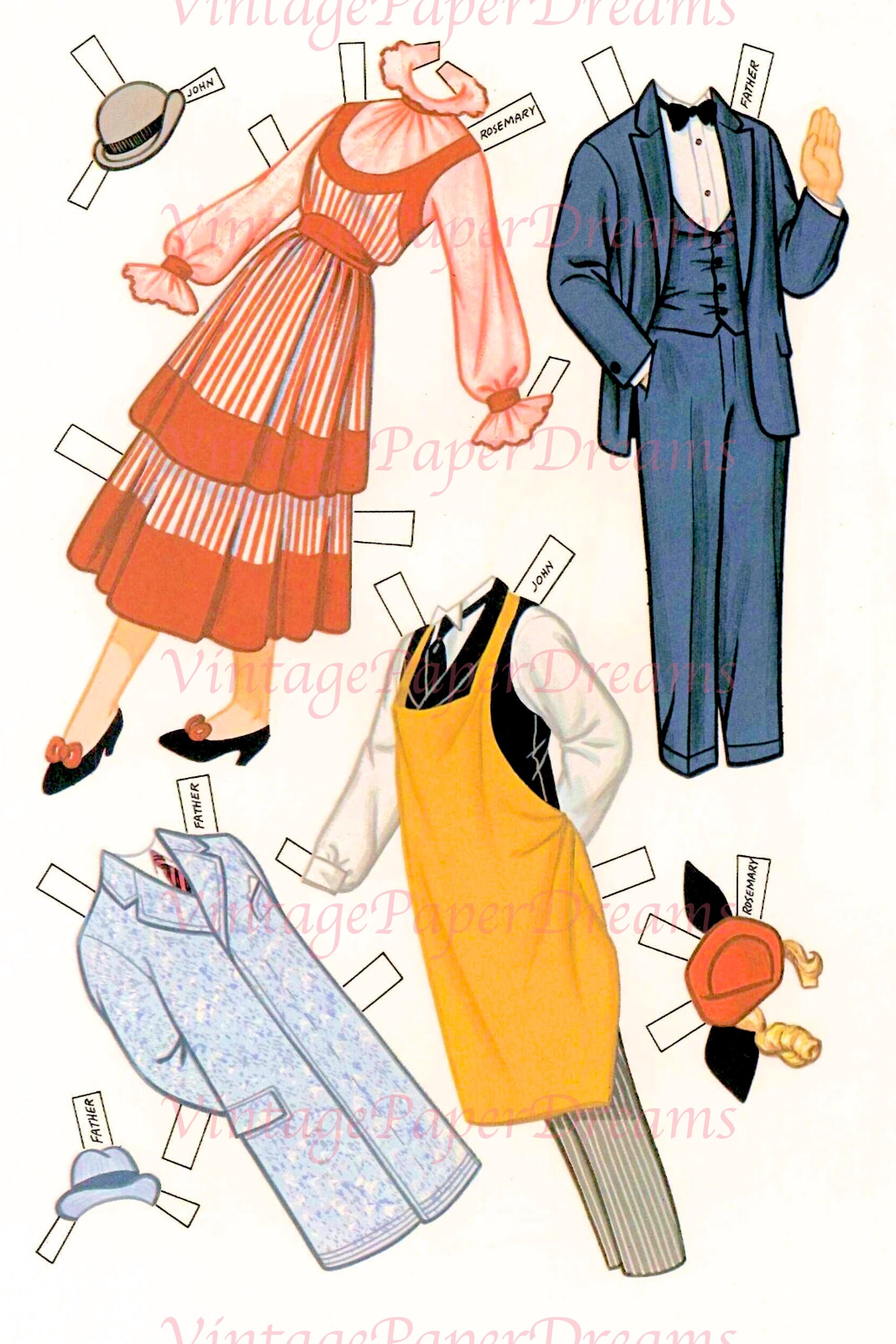 Vintage Paper Doll Printable PDF the Happiest Millionaire Paper Dolls ...