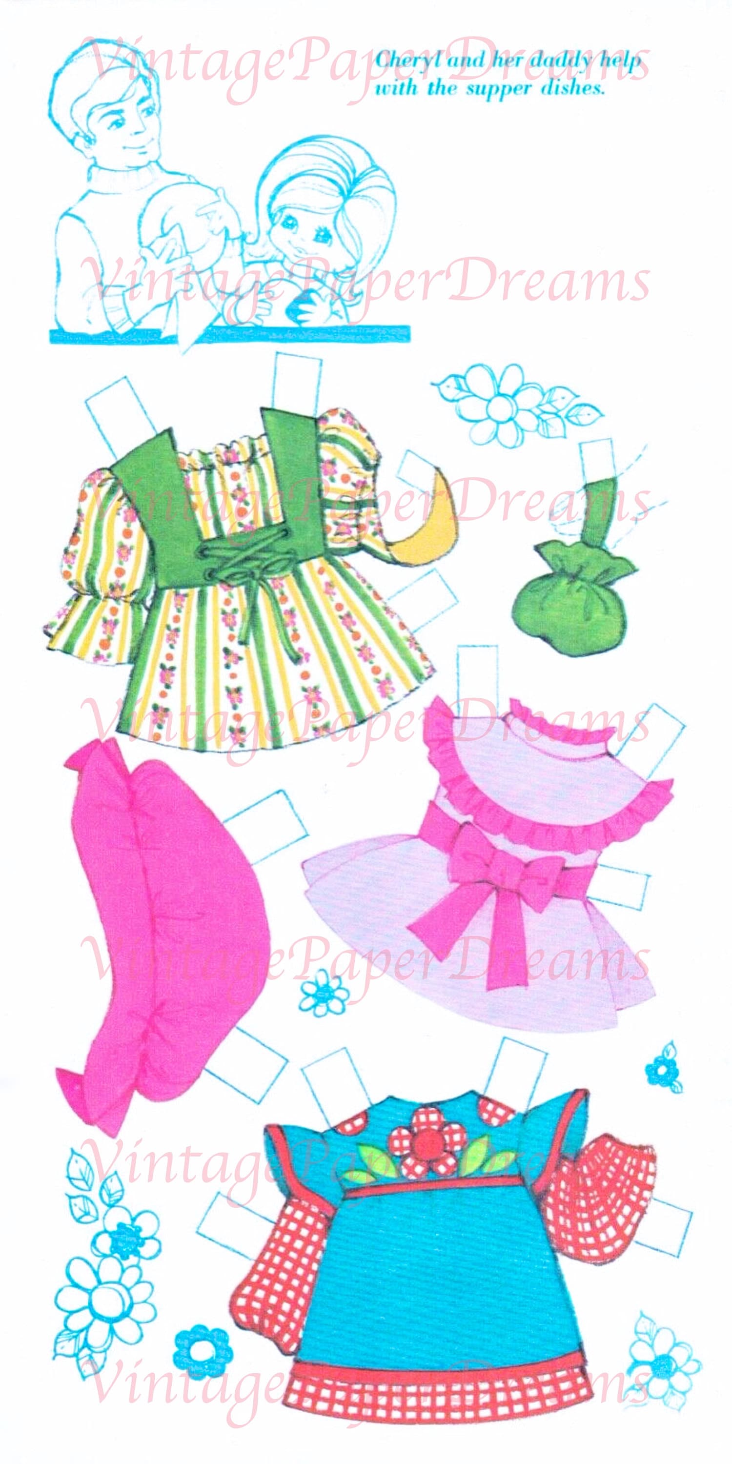 Vintage Paper Doll Printable PDF daddy's Girl Paper Doll - Etsy