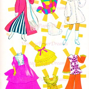 Vintage Paper Doll Printable PDF • girl Paper Doll • 70s 1970s Black ...