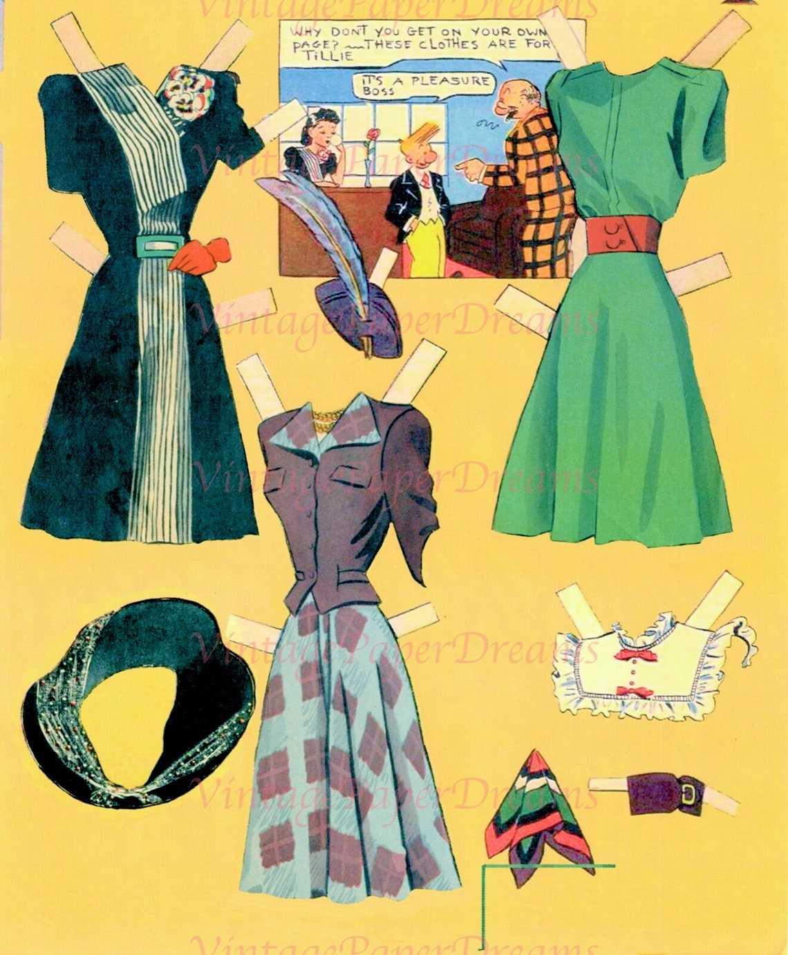 Vintage Comic Book Art Printable PDF • tillie the Toiler Paper Dolls ...
