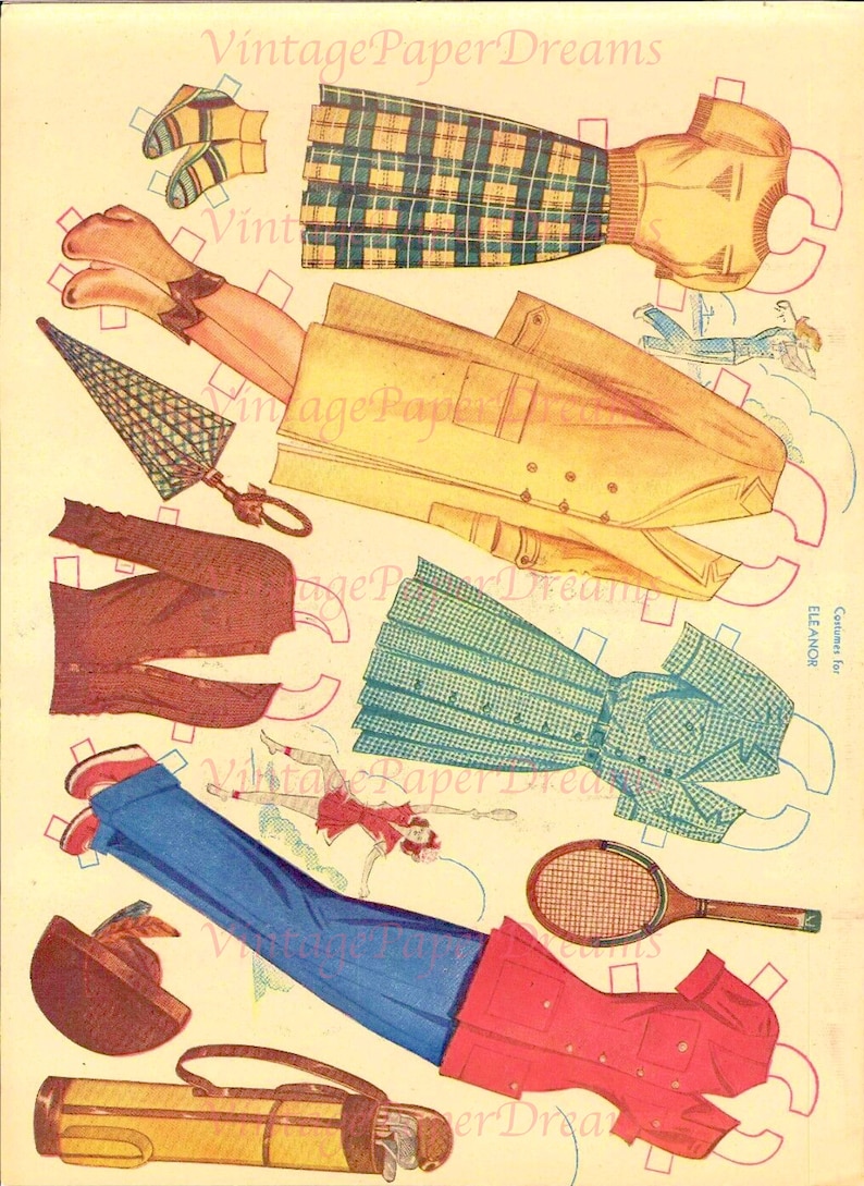 Vintage Paper Doll Printable PDF american Beauties Paper Dolls 40s ...
