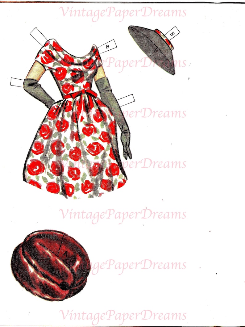 Vintage Paper Doll Printable PDF JPEG society Dolls 60s - Etsy