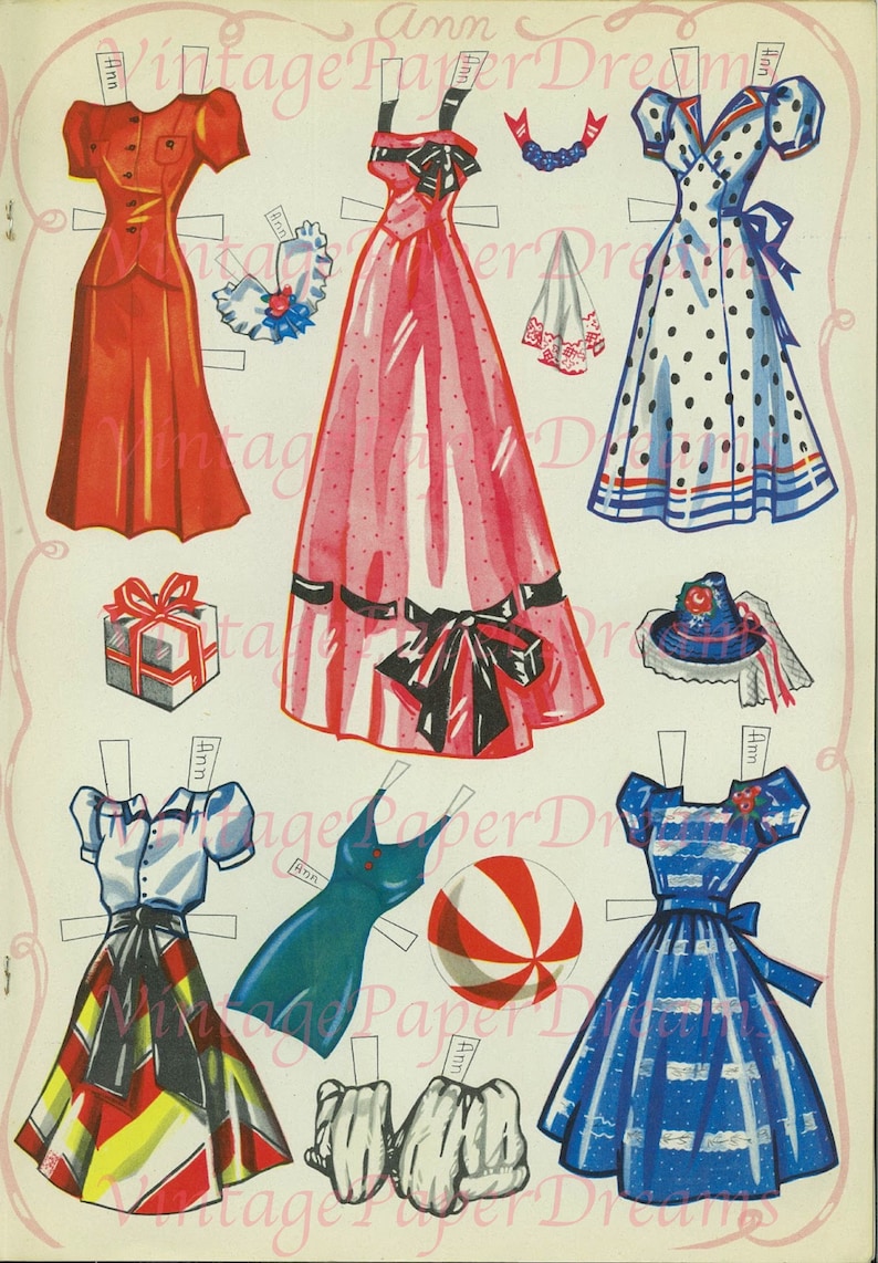 Vintage Paper Doll Printable PDF paper Dolls on Parade 40s - Etsy