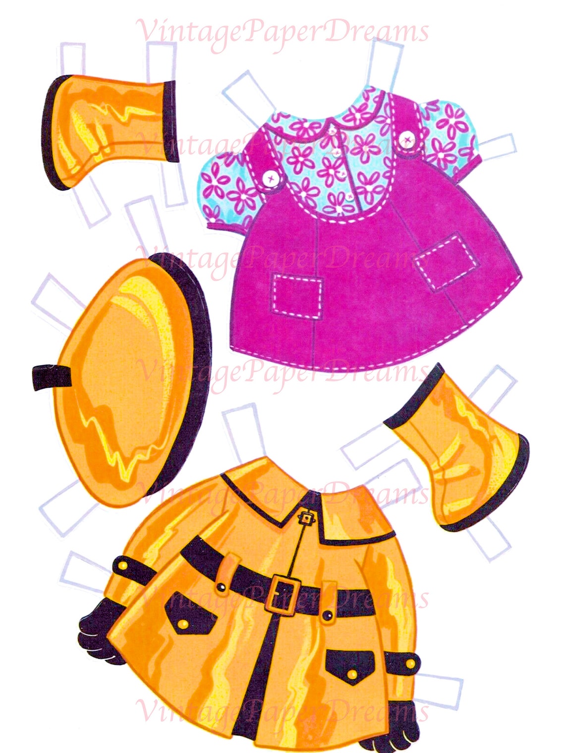 Vintage Paper Doll Printable PDF dress Me Paper Dolls 70s - Etsy