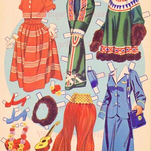 Vintage Paper Doll Printable PDF • airline Pilot Paper Dolls • 50s ...