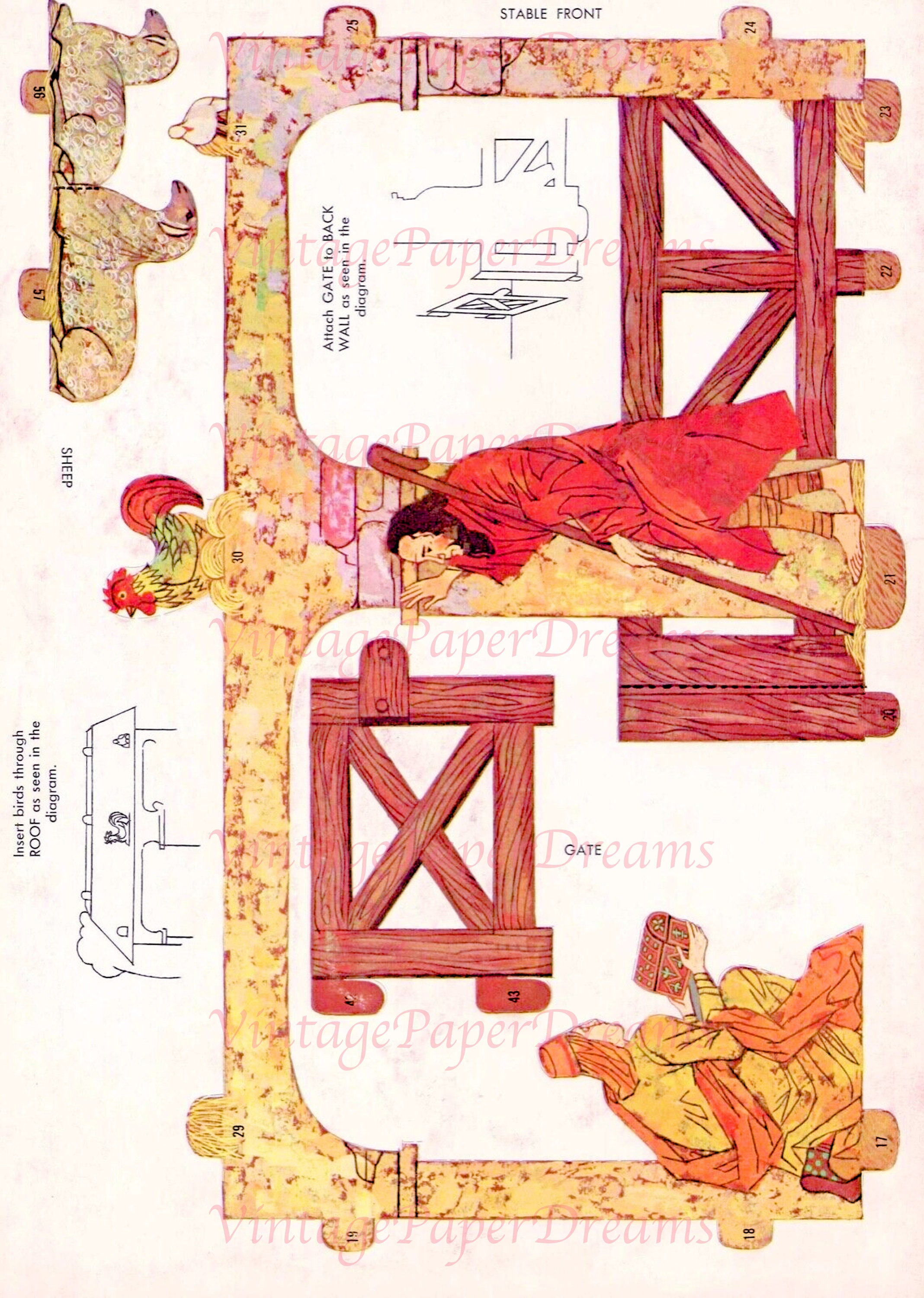 Vintage Christmas Activity Book Printable PDF • Nativity Scene Paper ...