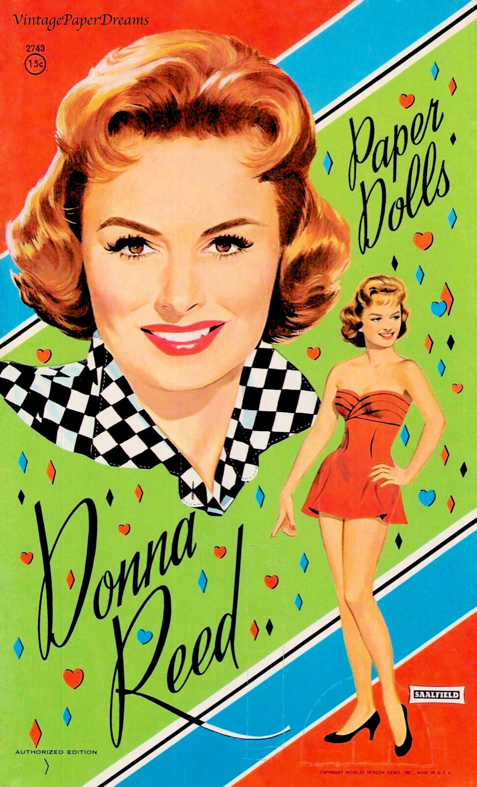 Vintage Paper Doll Printable PDF donna Reed Paper Doll 60s 1960s Woman ...