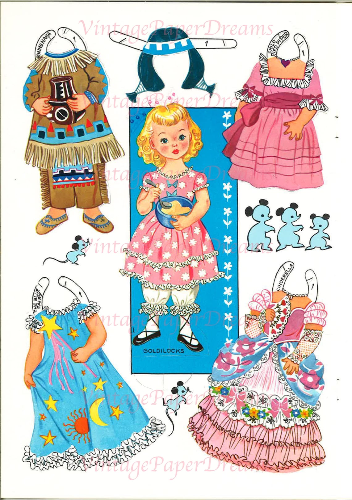Vintage Paper Doll Printable PDF JPEG Magicfairy Tale Paper - Etsy