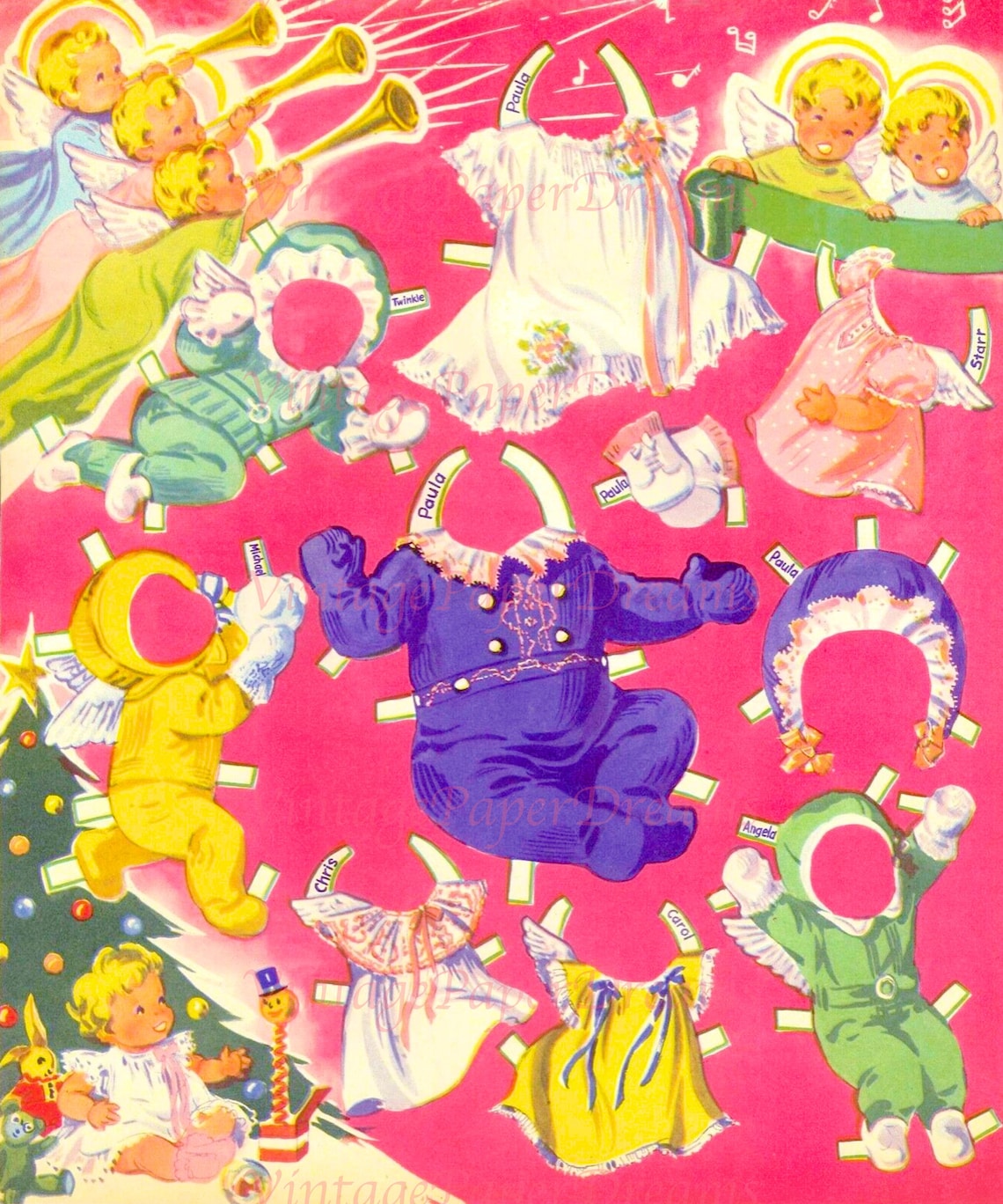 Vintage Paper Doll Printable PDF angel Babies Paper Doll - Etsy UK