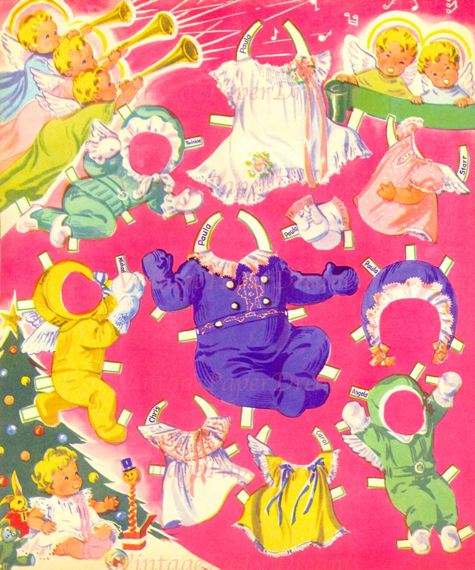 Vintage Paper Doll Printable PDF angel Babies Paper Doll - Etsy UK