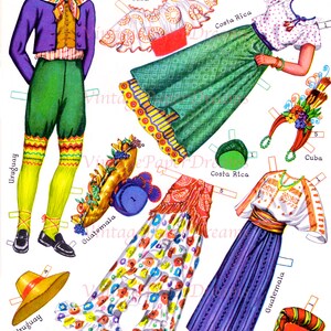 Vintage Paper Doll Printable PDF • latina Paper Dolls • 60s 1960s Paper ...